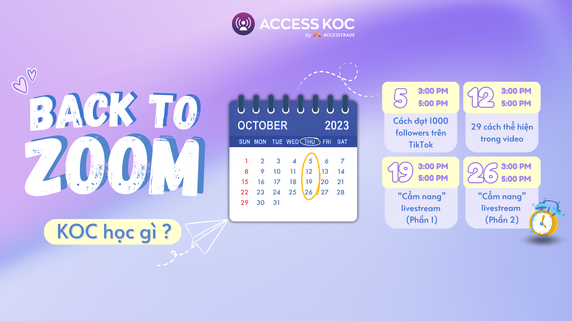 KOC học gì ? · Events Calendar
