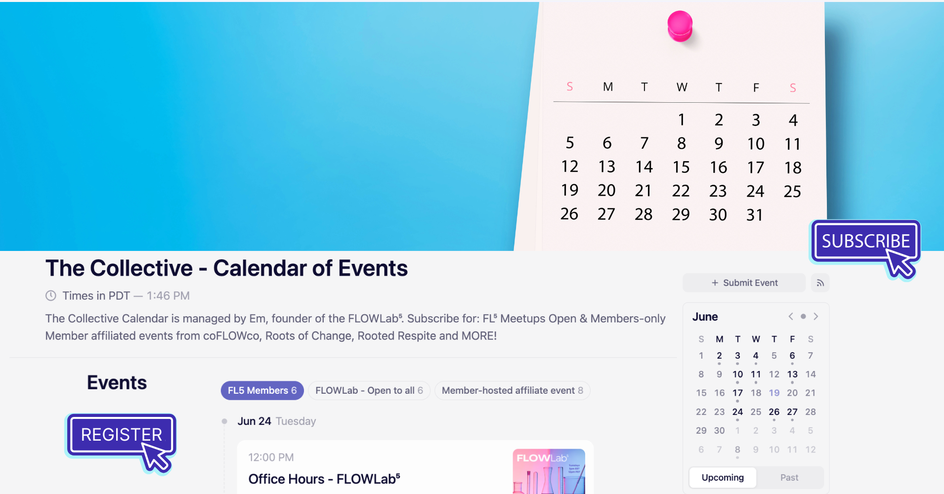 The Collective - Calendar of Events · Events Calendar