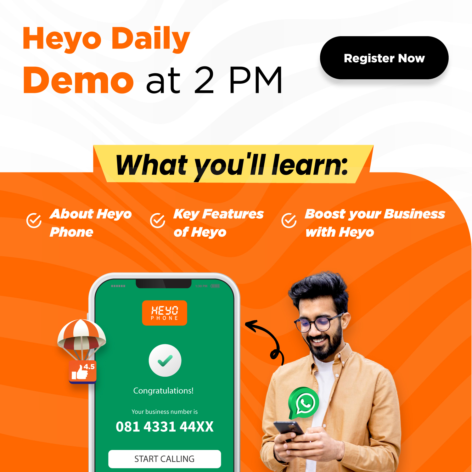Heyo App : Demo · Events Calendar
