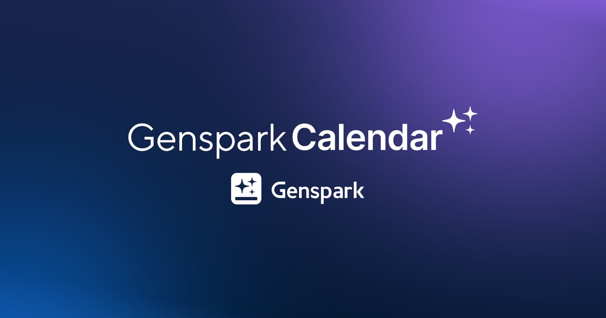 Genspark.ai · Events Calendar