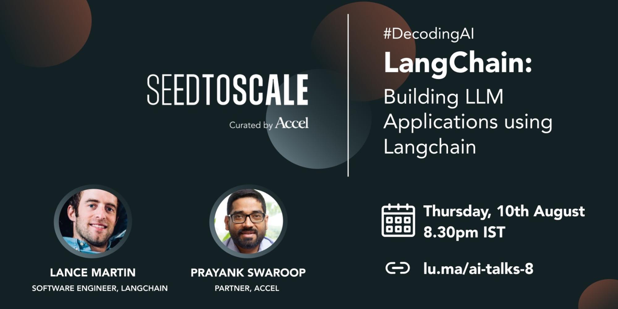 Building LLM Applications using Langchain · Zoom · Luma