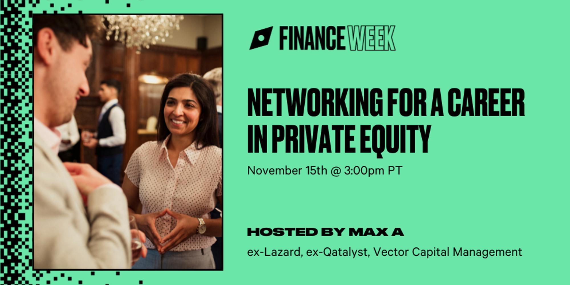 Networking for a Career in Private Equity · Zoom · Luma