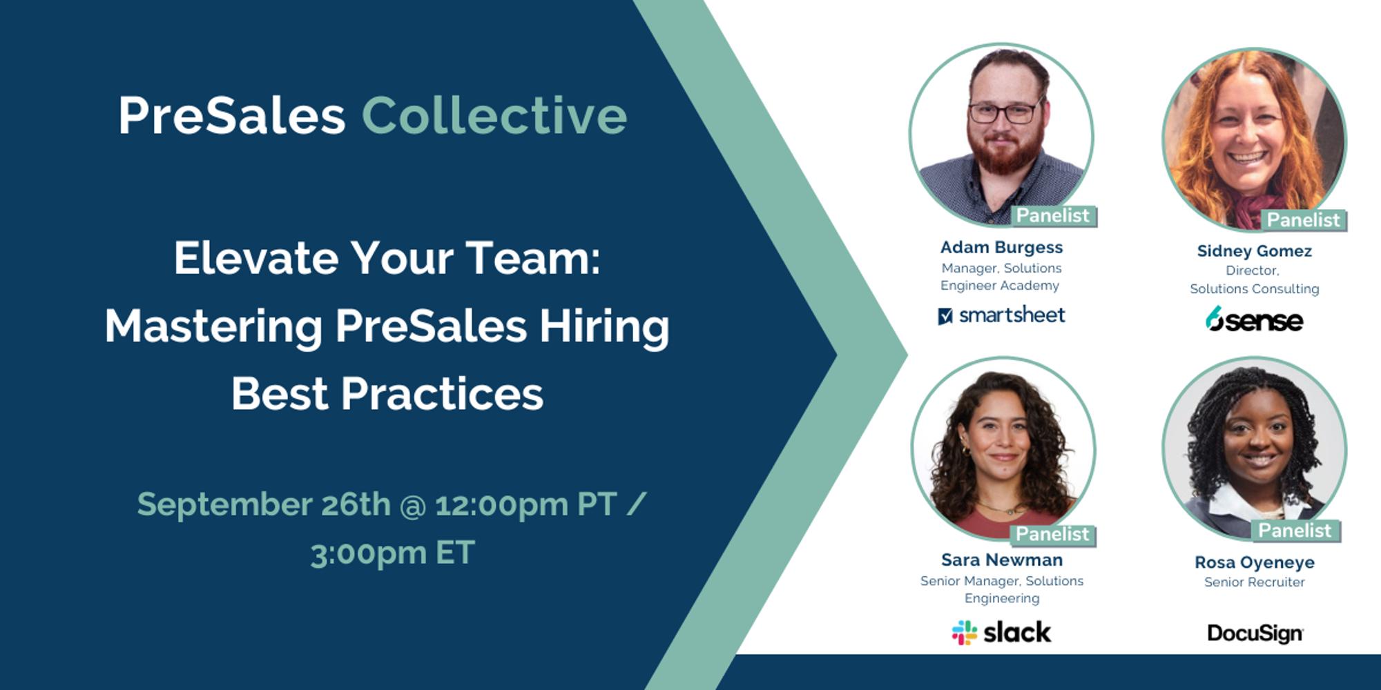 Elevate Your Team: Mastering PreSales Hiring Best Practices · Zoom · Luma