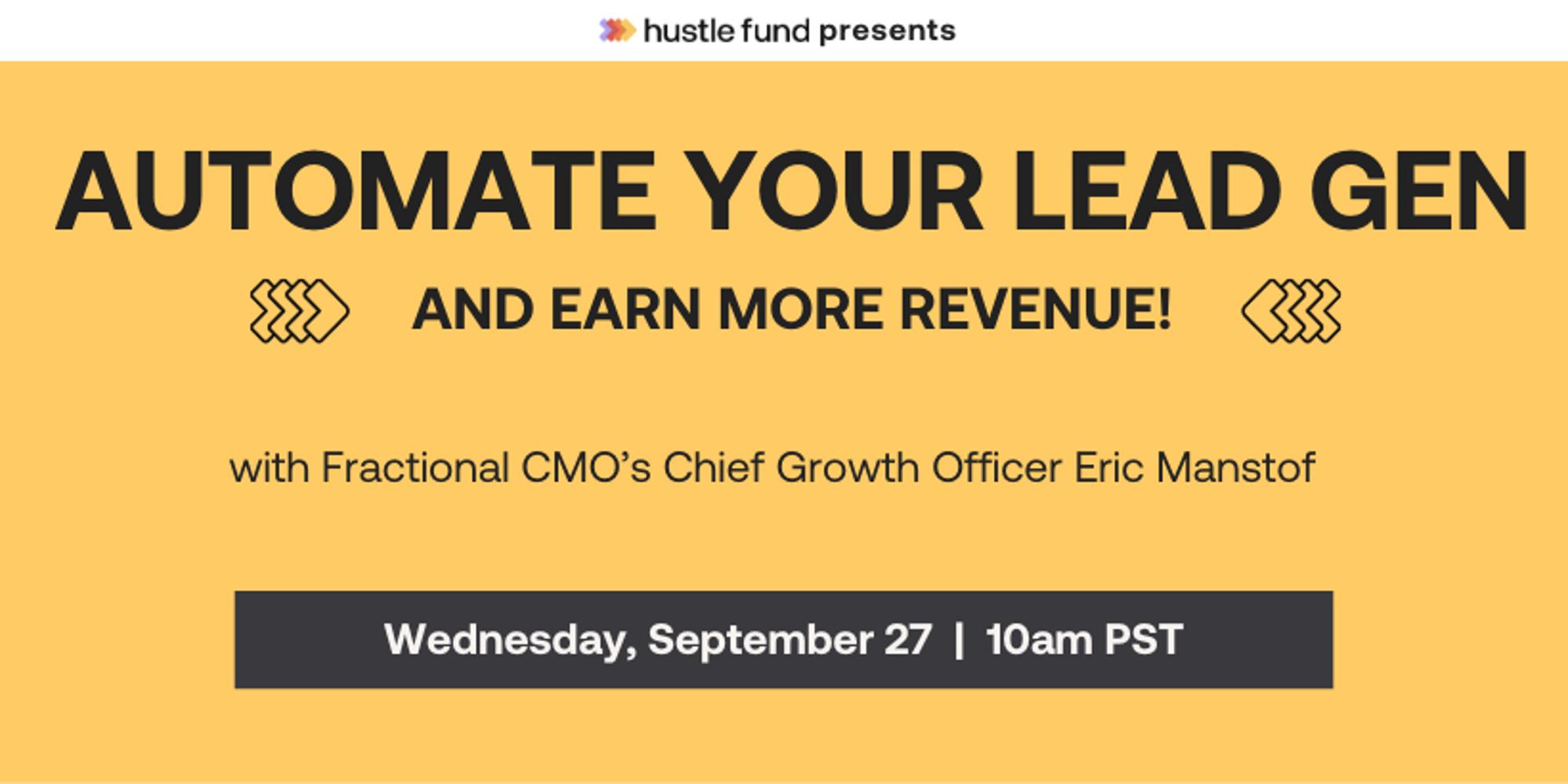Automate your lead gen (and earn more revenue!) · Zoom · Luma