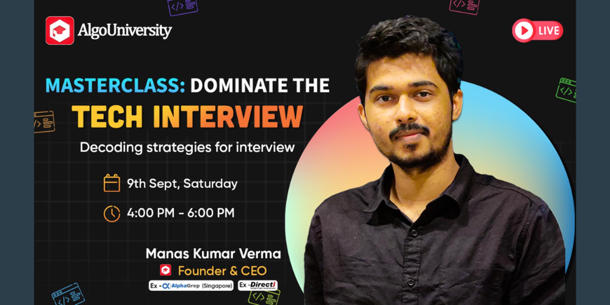 MasterClass: Dominate the Tech Interview · Zoom · Luma