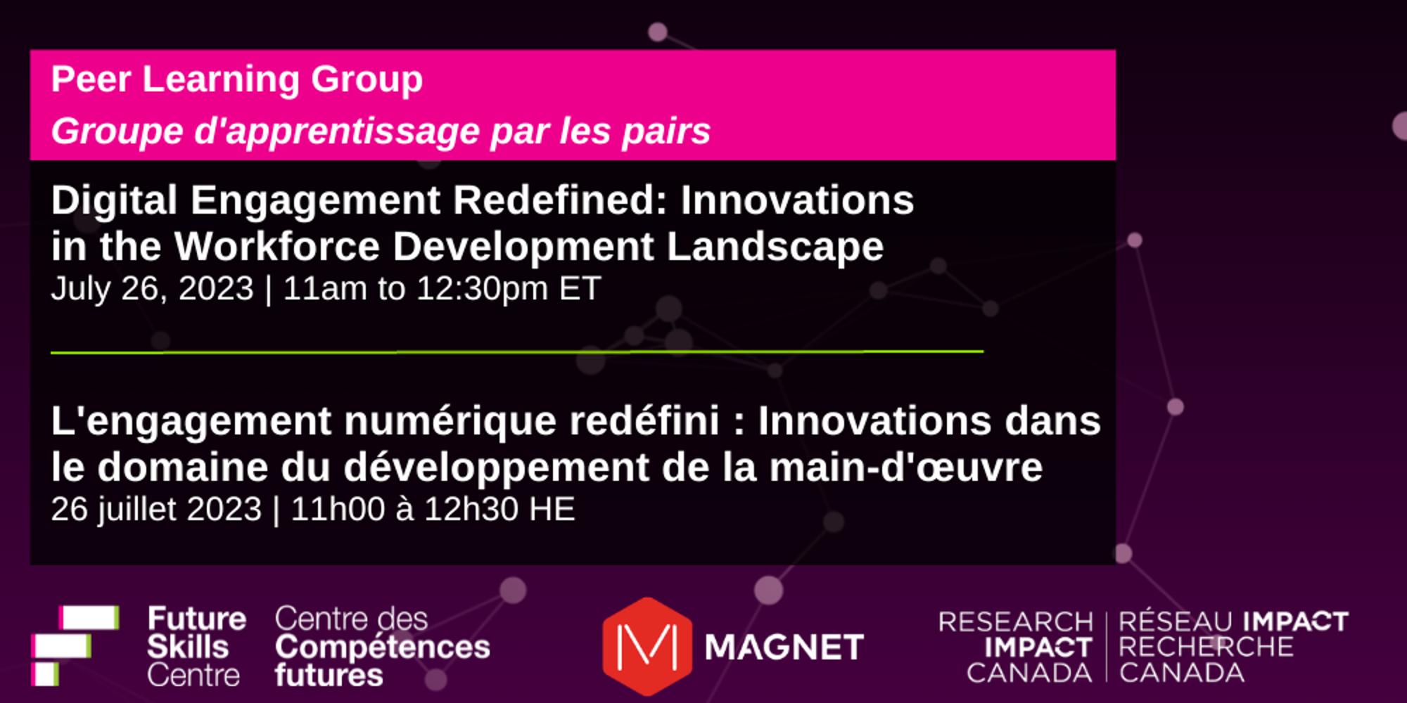 Peer Learning Group: Digital Engagement Redefined: Innovations in the Workforce Development ...