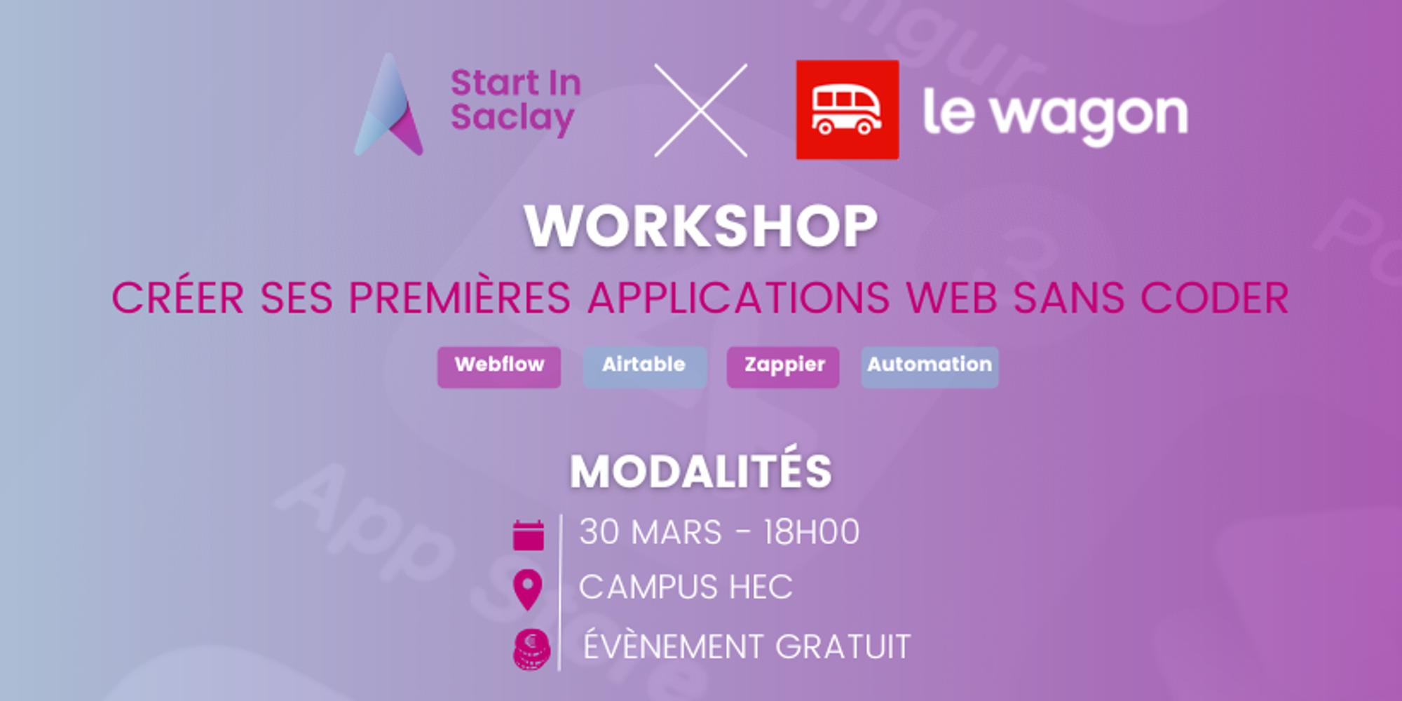 Workshop Le Wagon - Créez votre première application web sans code 🚂 · Luma