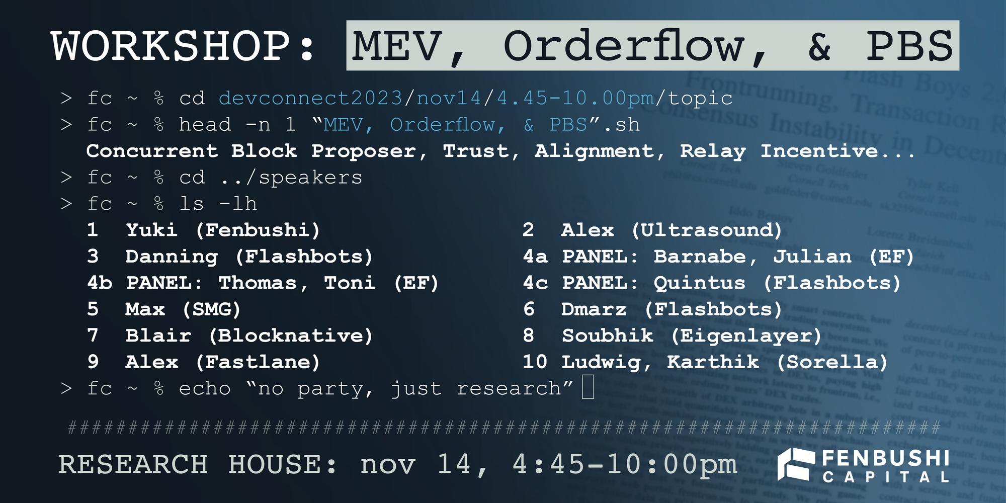 Fenbushi Research Workshop 2 - MEV&Orderflow&PBS · Luma