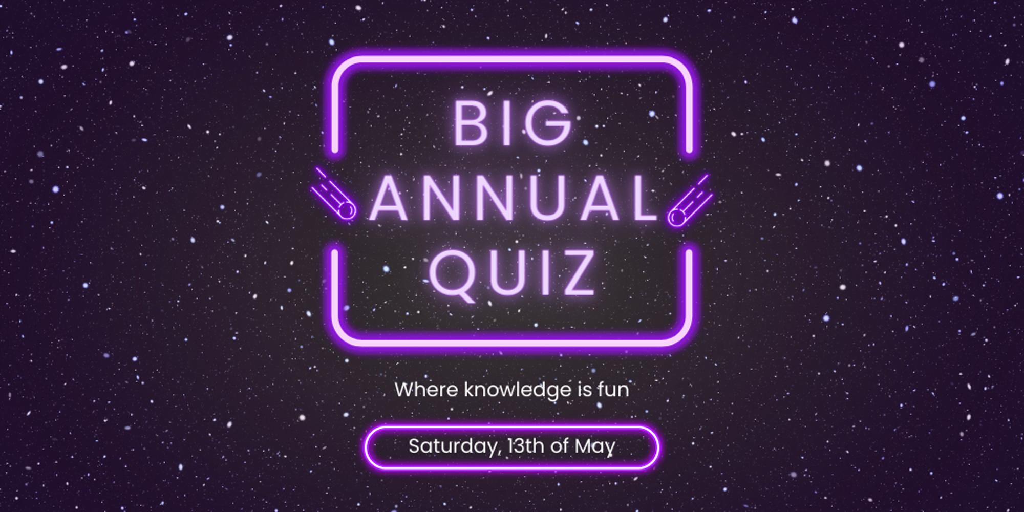 Big Annual Quiz · Zoom · Luma