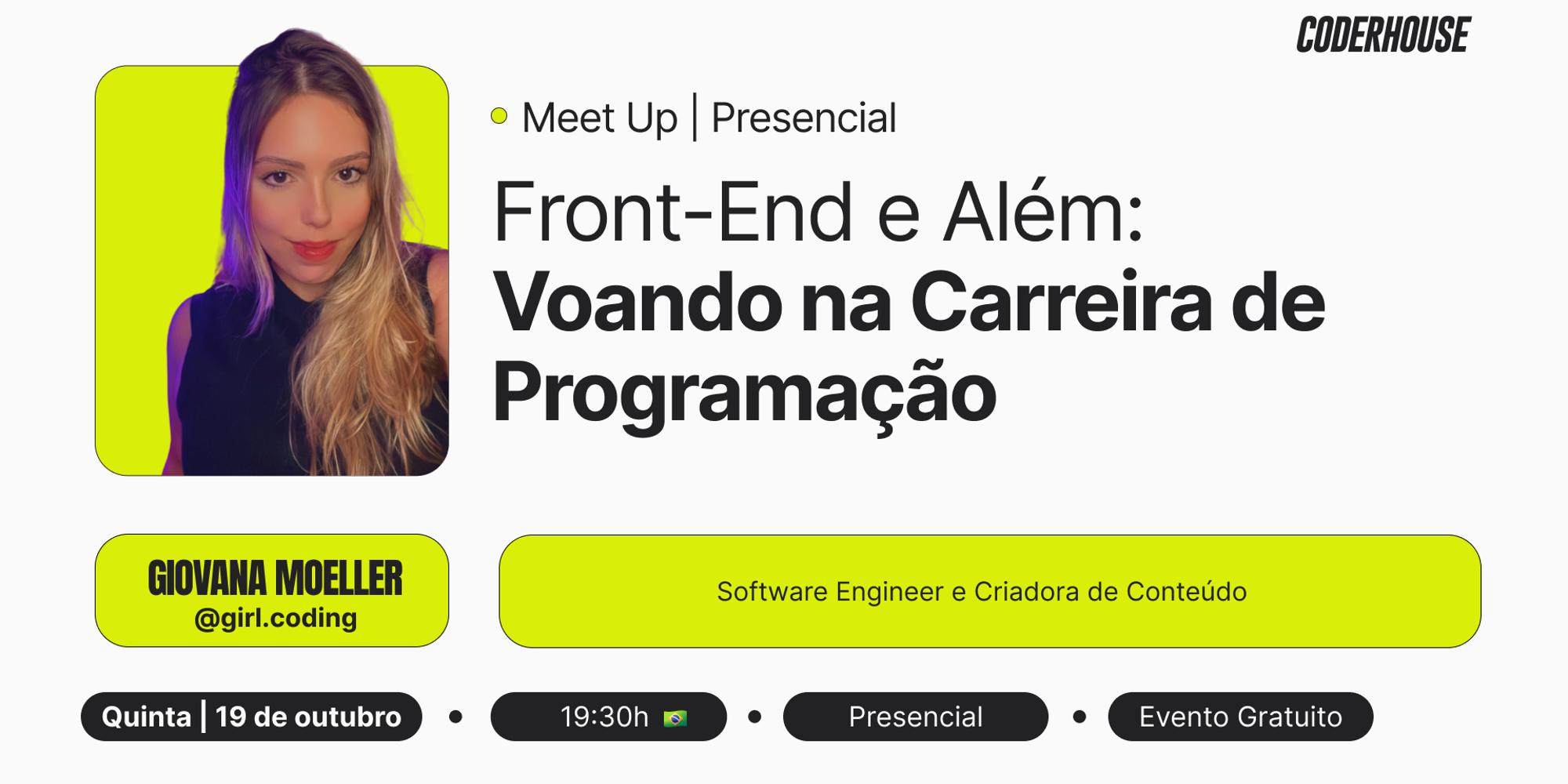 Meetup: Front-End e Além | Presencial · Luma
