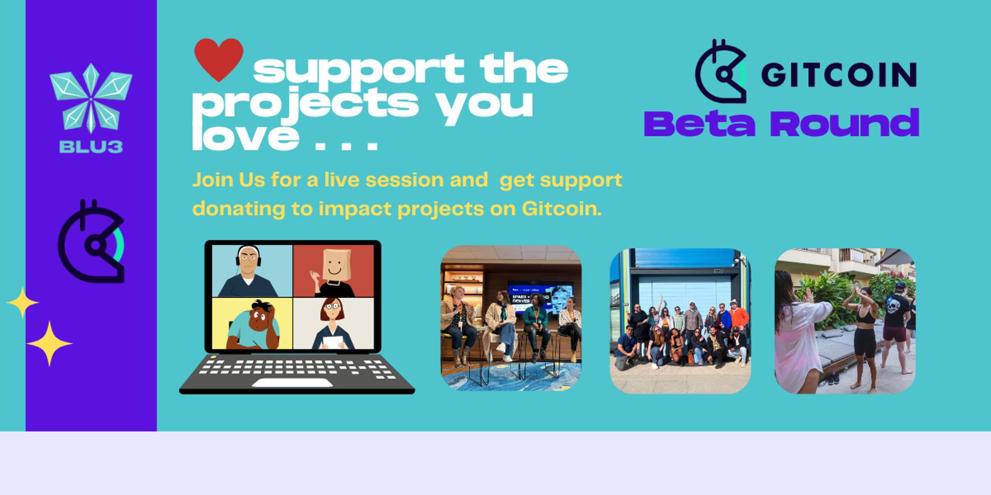 ️Support the projects you love, Gitcoin Beta Round : English · Zoom · Luma