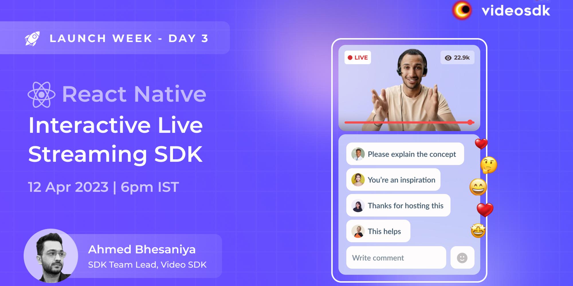 Launch Week D3: React-native Interactive Live Streaming SDK⚛️ · Luma