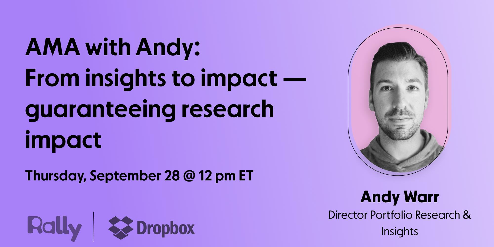 AMA with Andy: From insights to impact — guaranteeing research impact ...