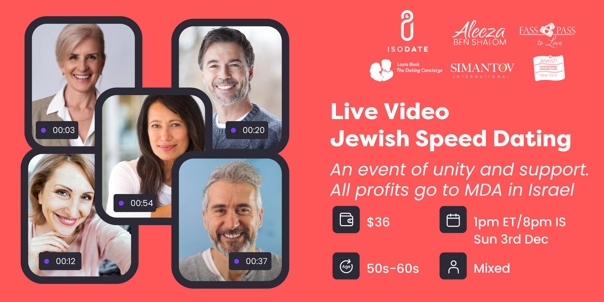 Jewish Video Speed Dating. Ages 50s-60s. · Luma