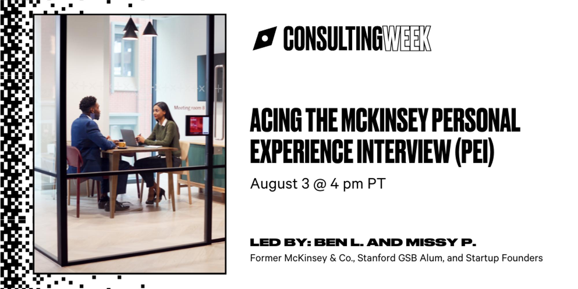 Acing the McKinsey Personal Experience Interview (PEI) · Zoom · Luma