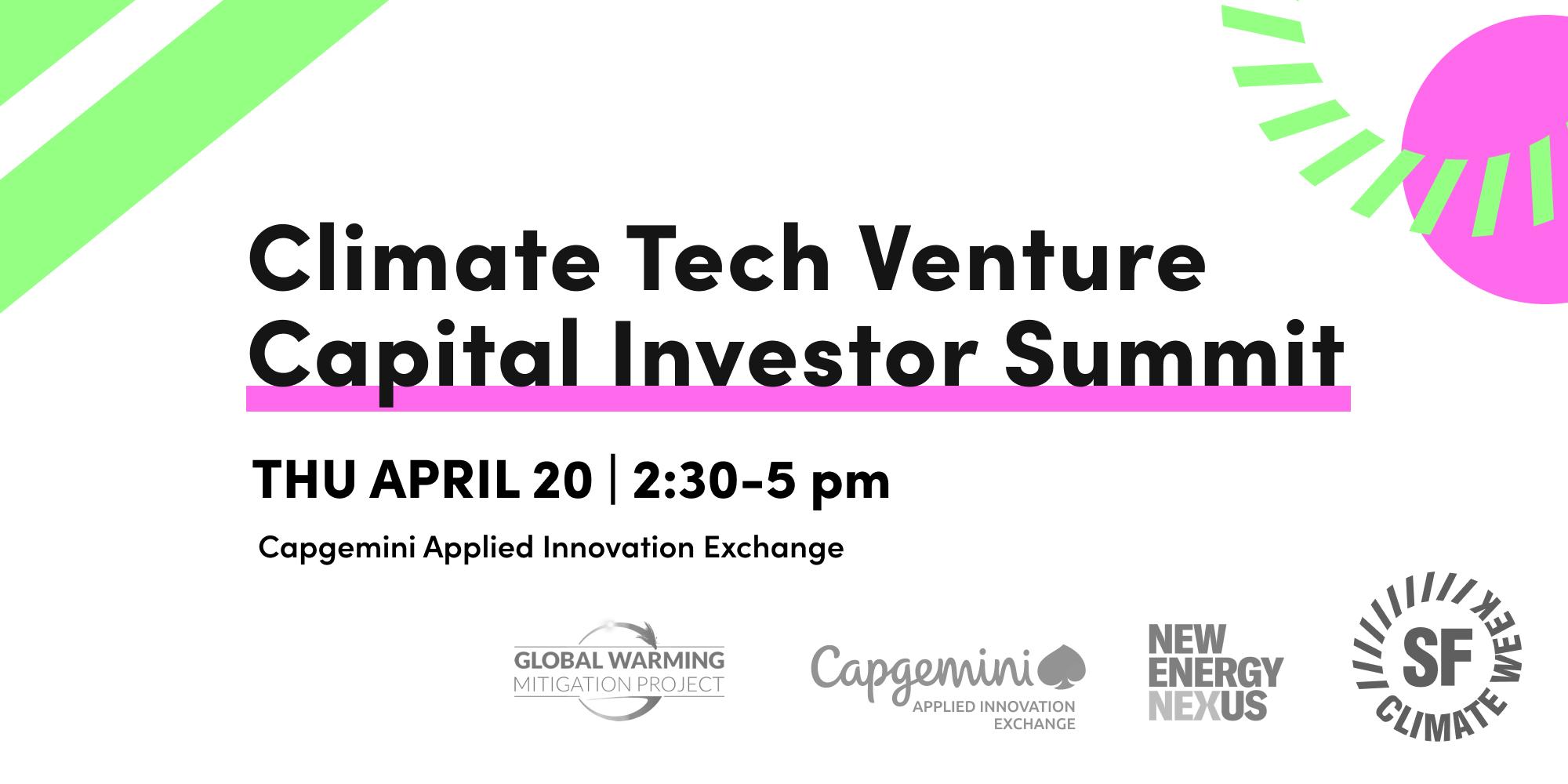 Climate Tech Venture Capital Investor Summit · Luma