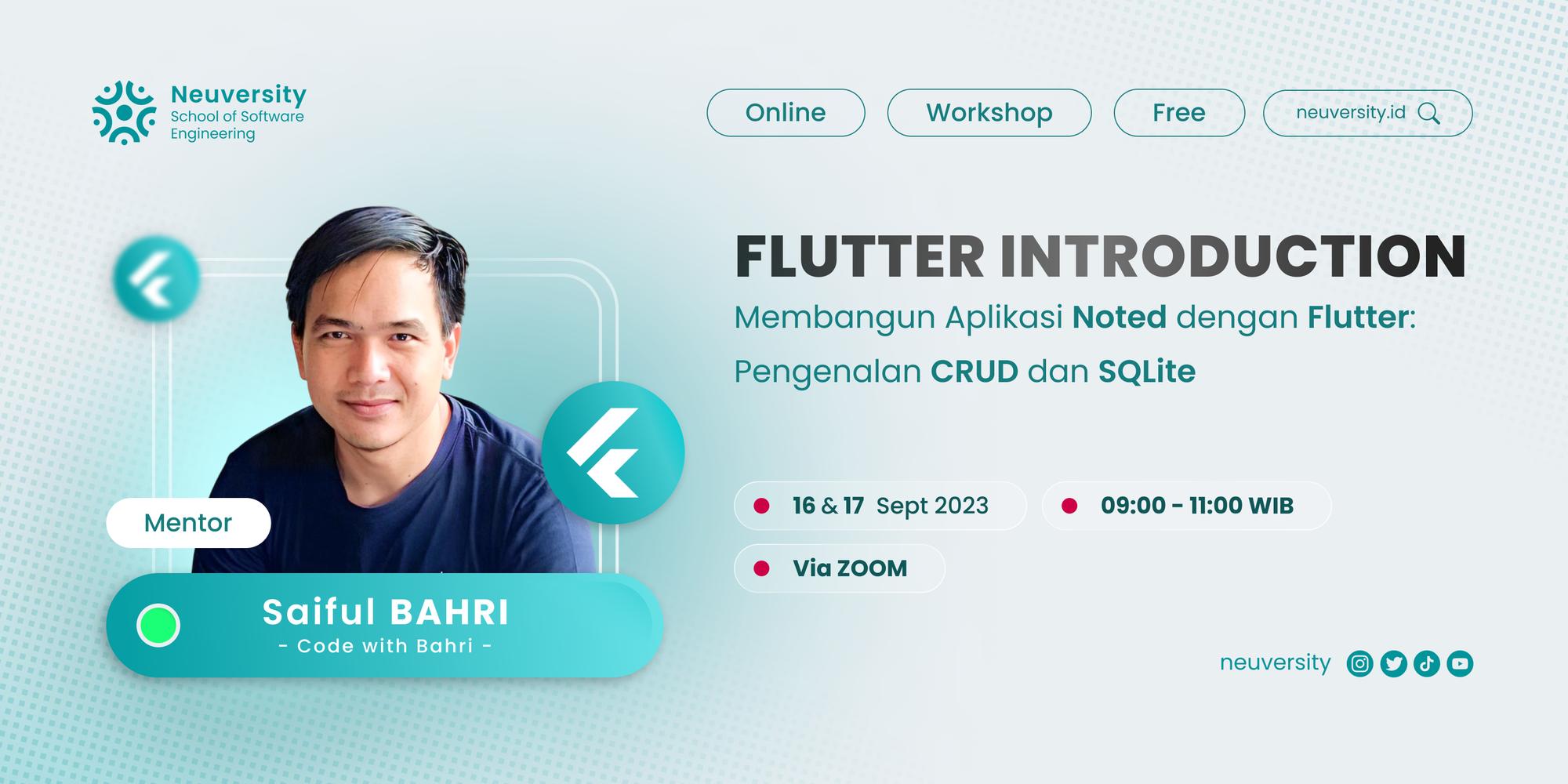 Workshop - Flutter Introduction · Zoom · Luma