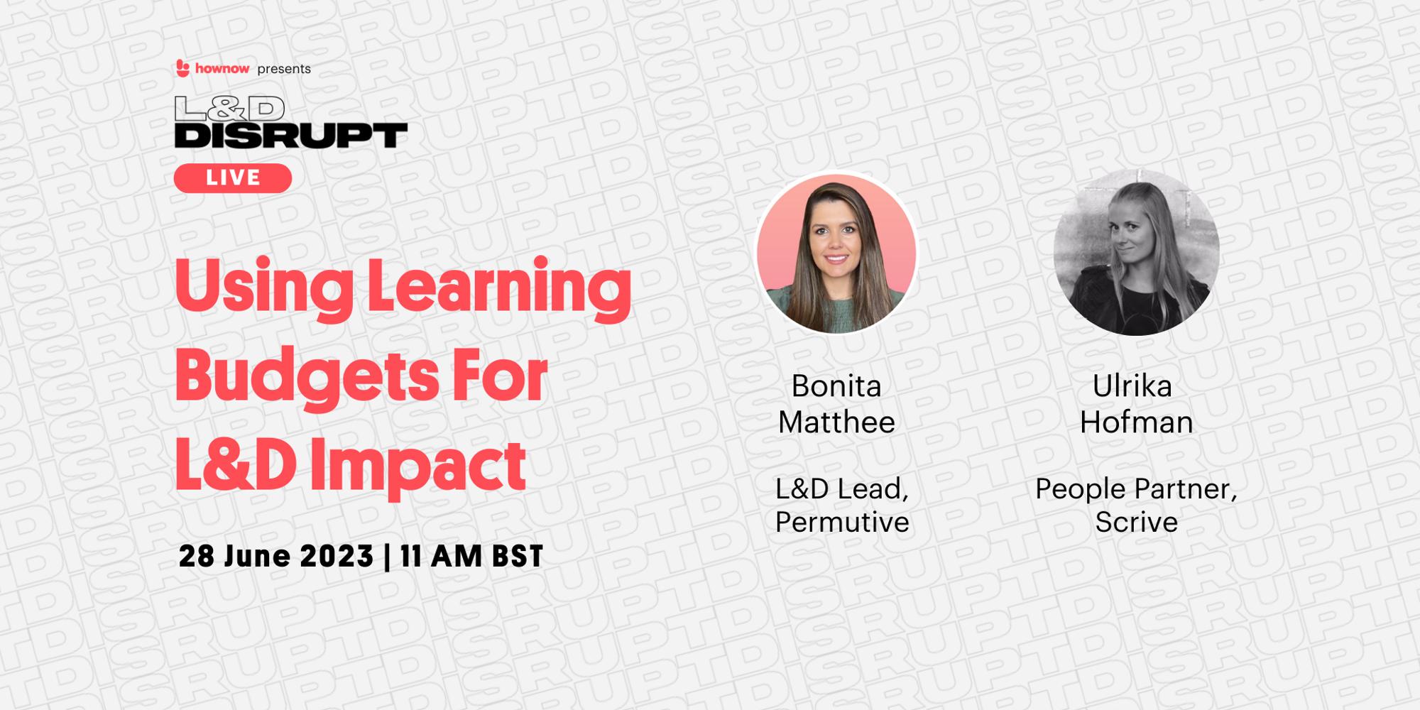 Using Learning Budgets For L&D Impact · Zoom · Luma
