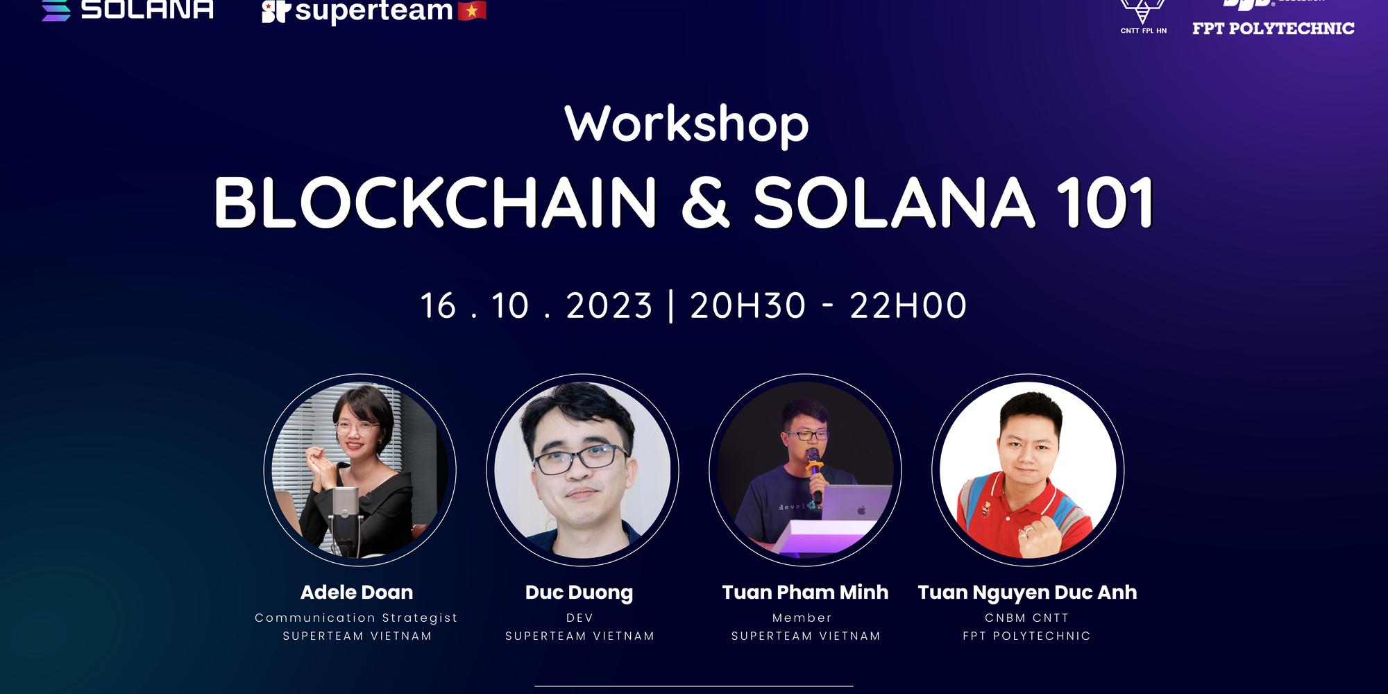 FPT Polytechnic Hanoi - Workshop Blockchain & Solana 101 · Luma