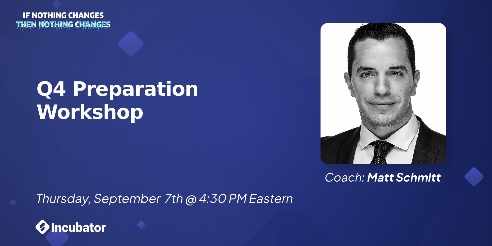 Q4 Preparation Workshop · Zoom · Luma