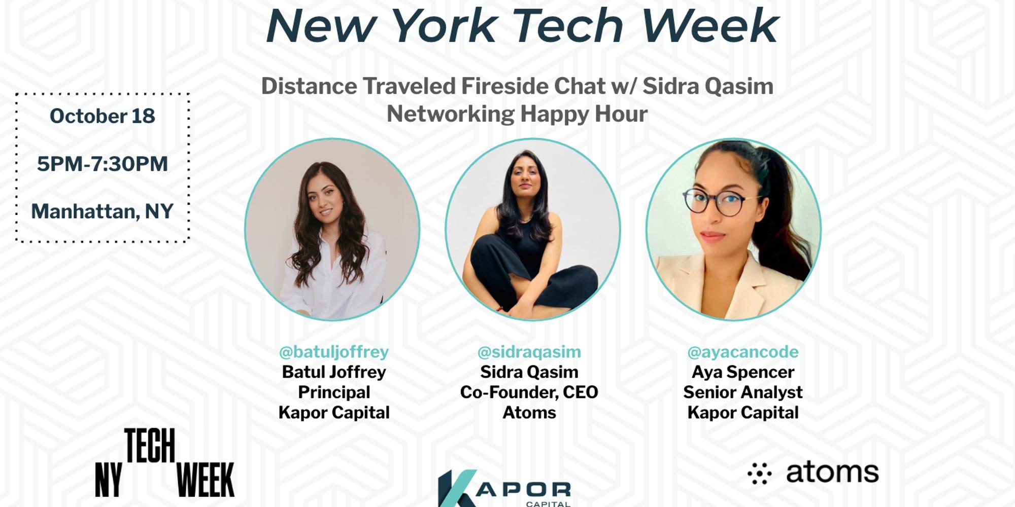 NY #TechWeek Fireside Chat + Happy Hour · Luma