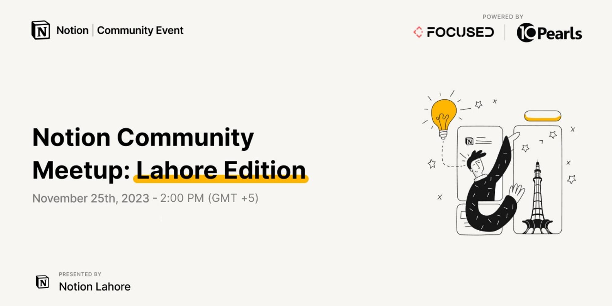 Notion Community Meetup: Lahore Edition · Luma