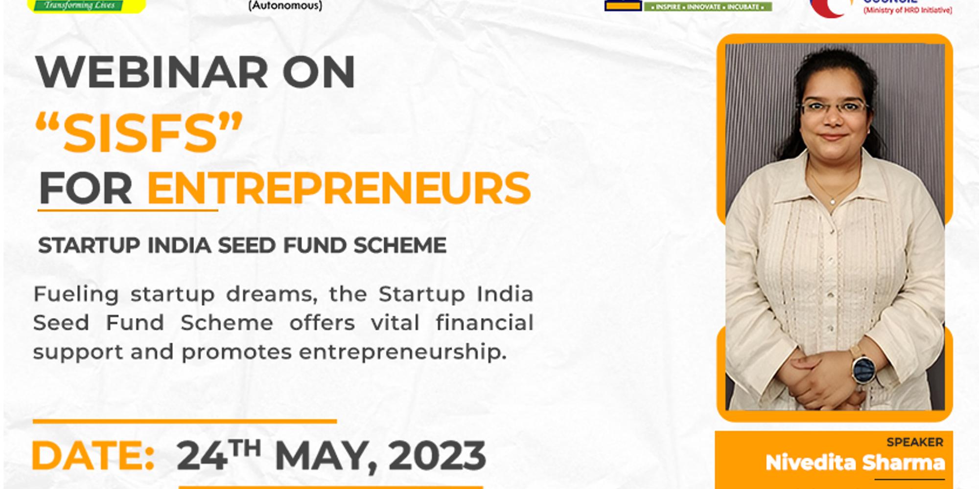 Webinar on "Startup India Seed Fund Scheme" · Luma