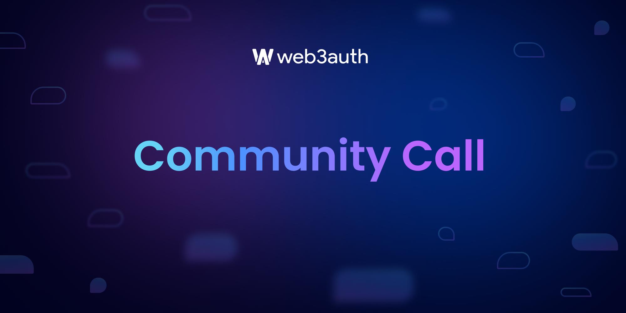 Web3Auth Community Call · Zoom · Luma