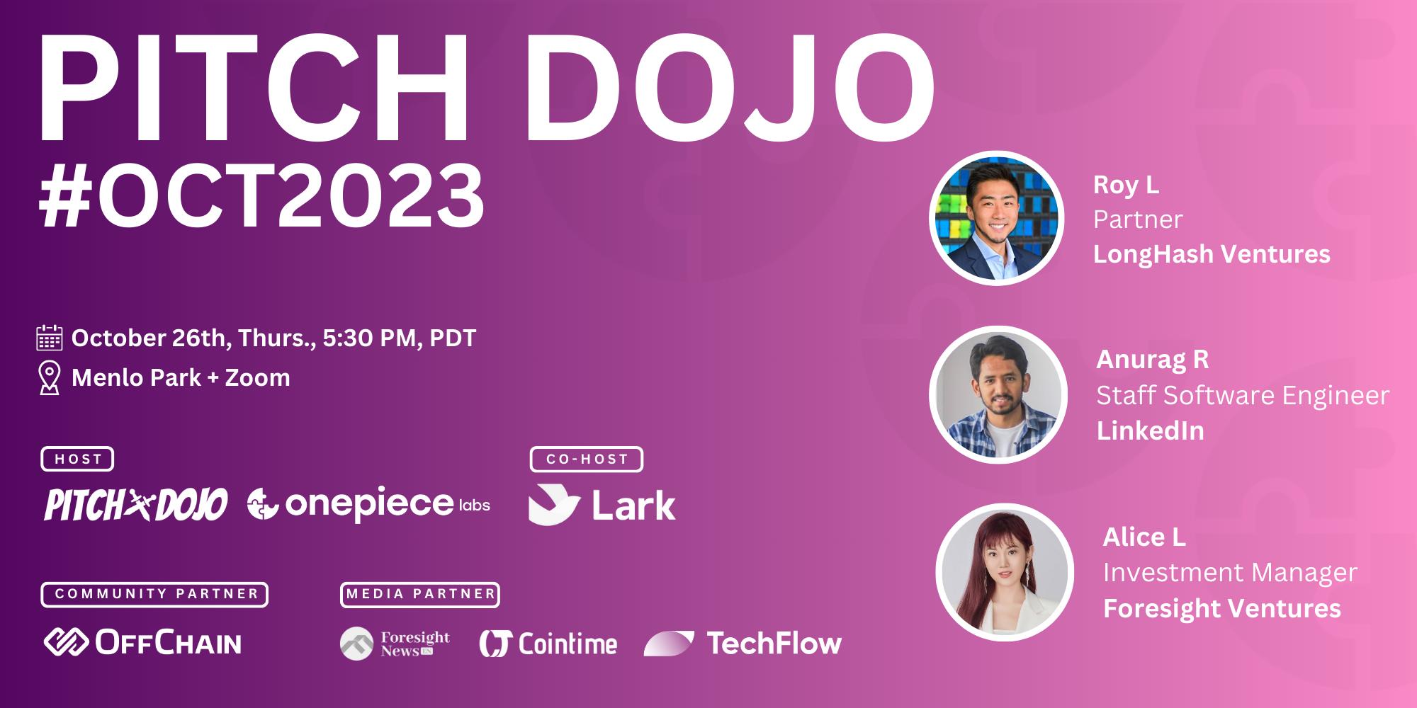 🎤Pitch Dojo🎤 - Web3 Pitch Event - #OCT2023 · Luma