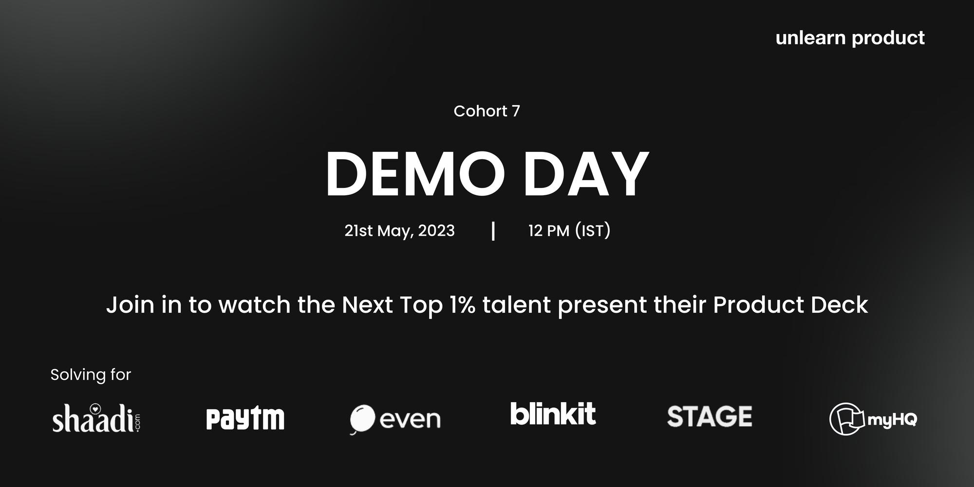 Unlearn Product | Demo Day · Zoom · Luma
