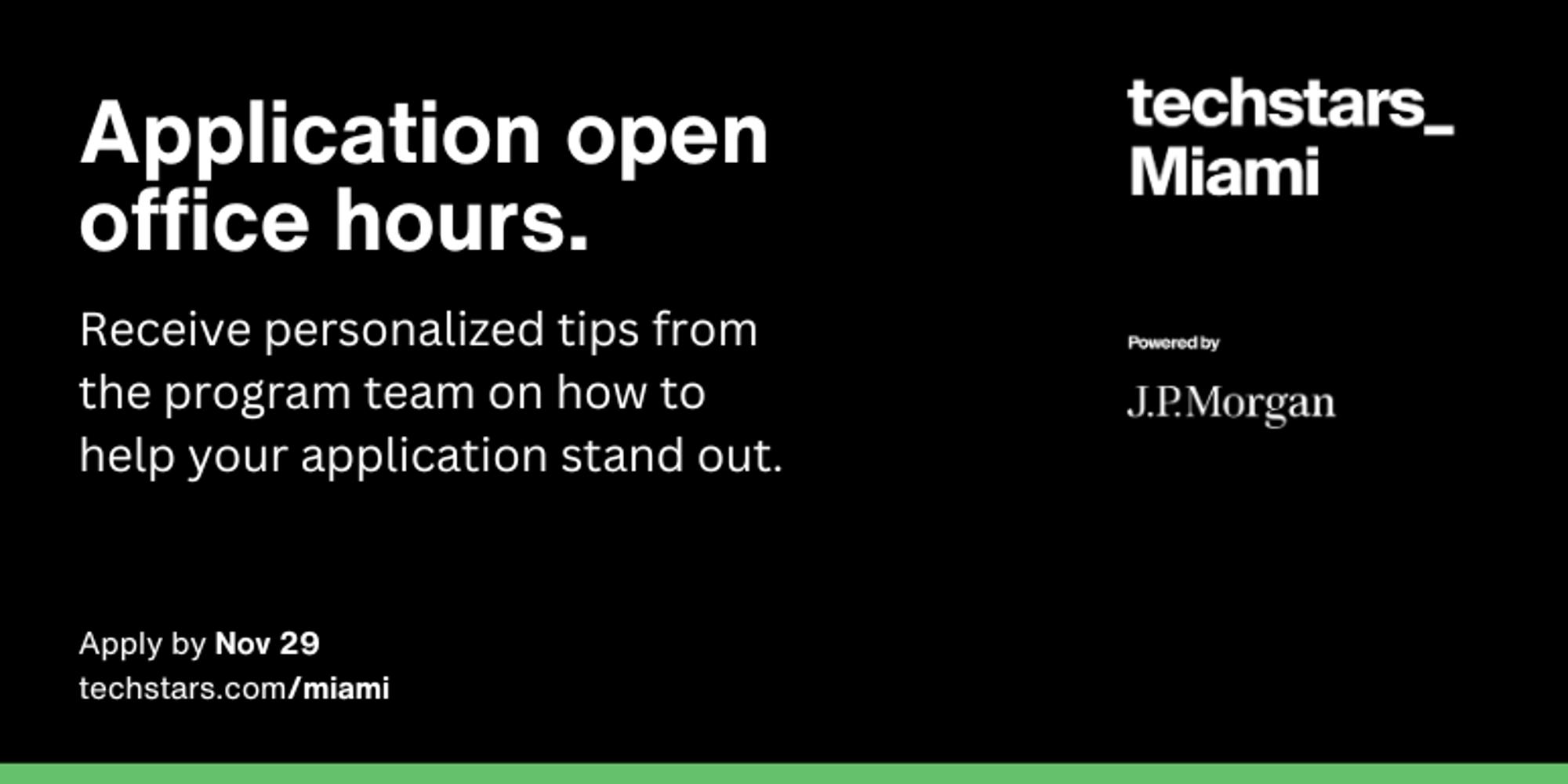 Techstars Miami Application Open Office Hours · Zoom · Luma