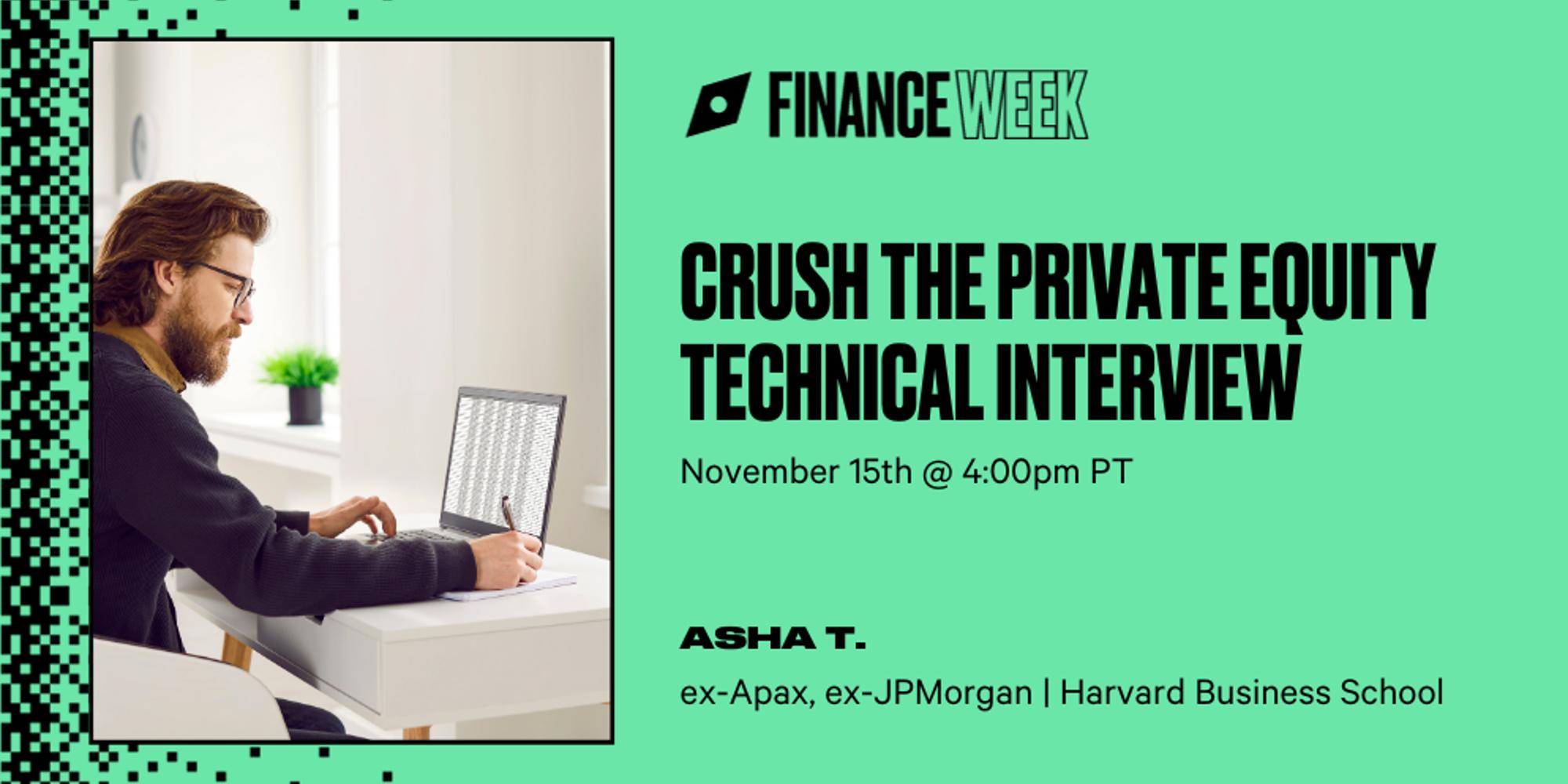 Crush the Private Equity Technical Interview · Zoom · Luma