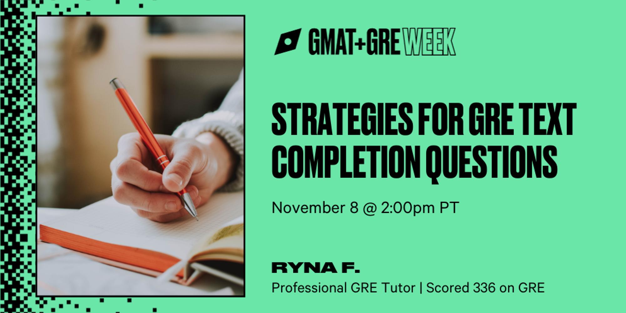 Strategies for GRE Text Completion Questions · Zoom · Luma