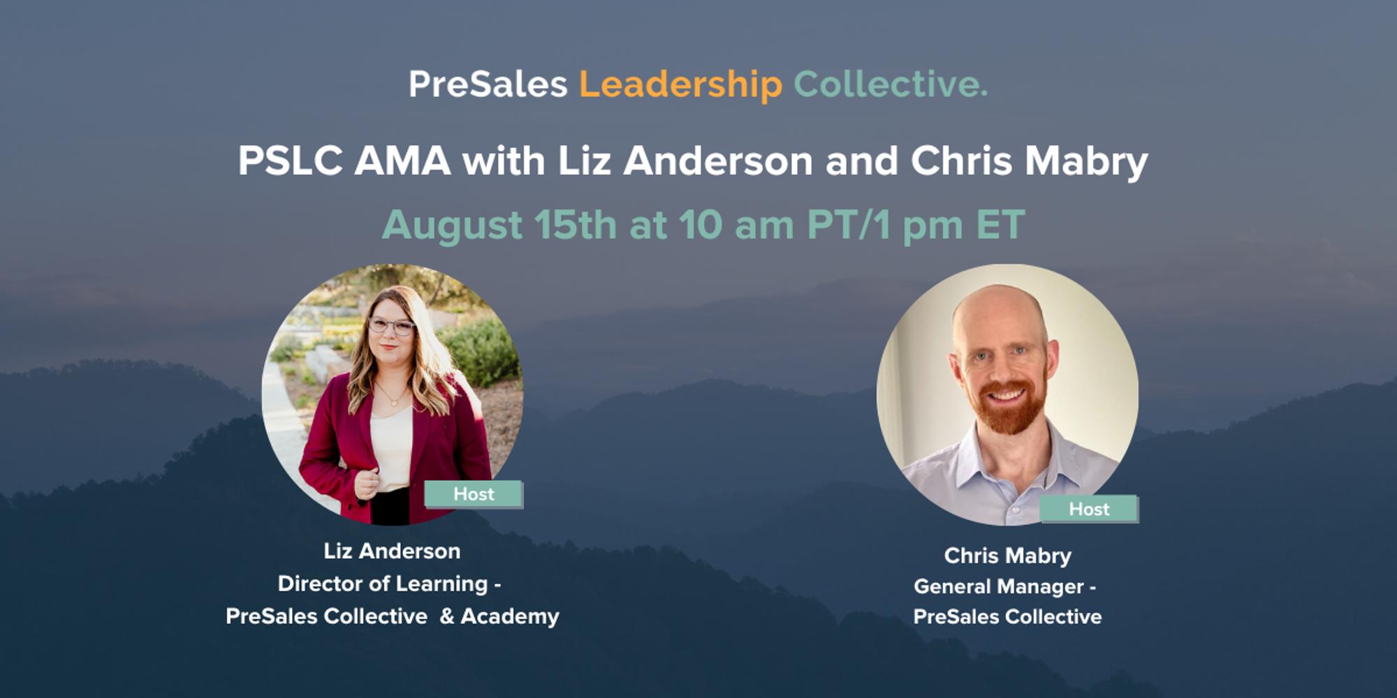 PSLC AMA with Liz Anderson and Chris Mabry · Zoom · Luma