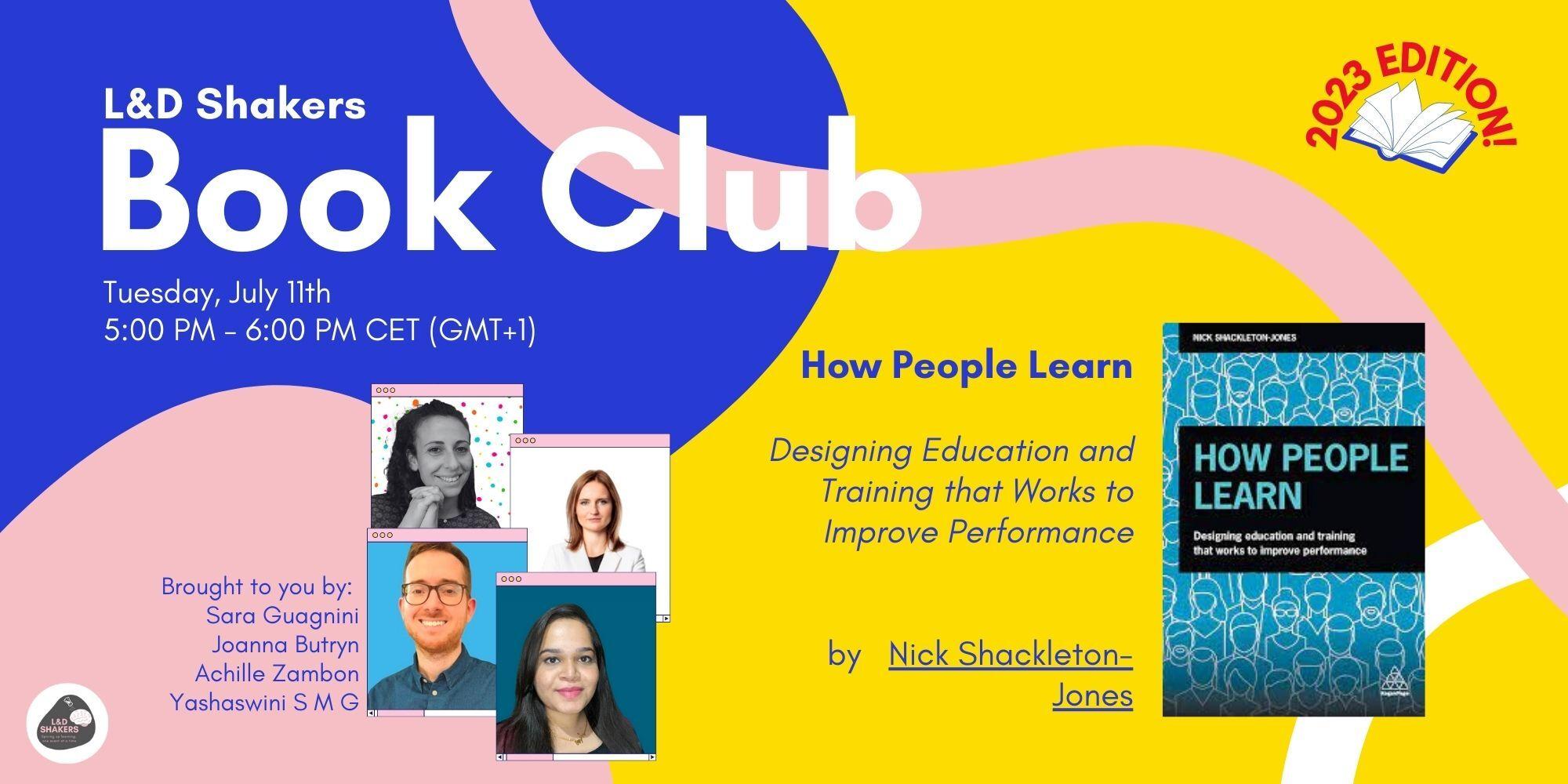Book Club Meetup: "How people learn" by Nick Shackleton-Jones · Luma