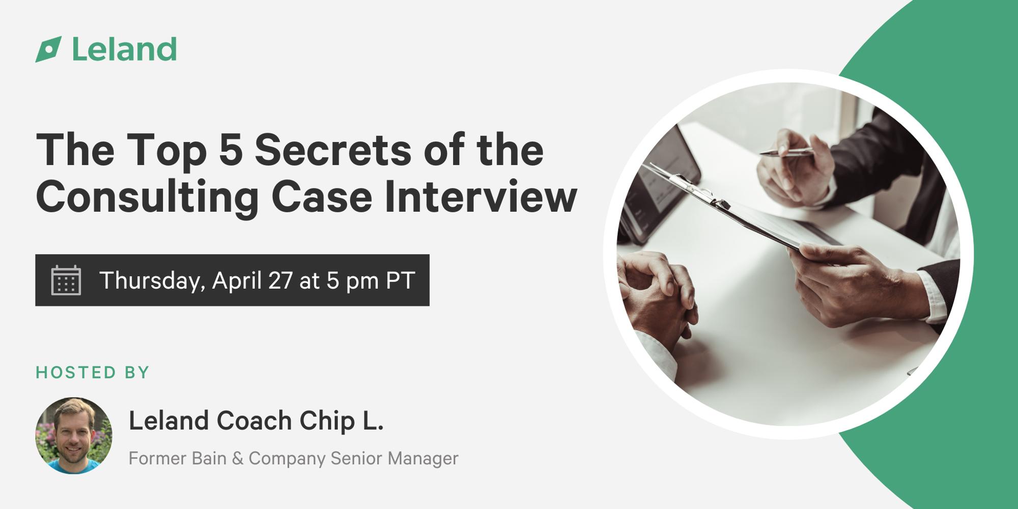 The Top 5 Secrets of the Case Interview · Zoom · Luma