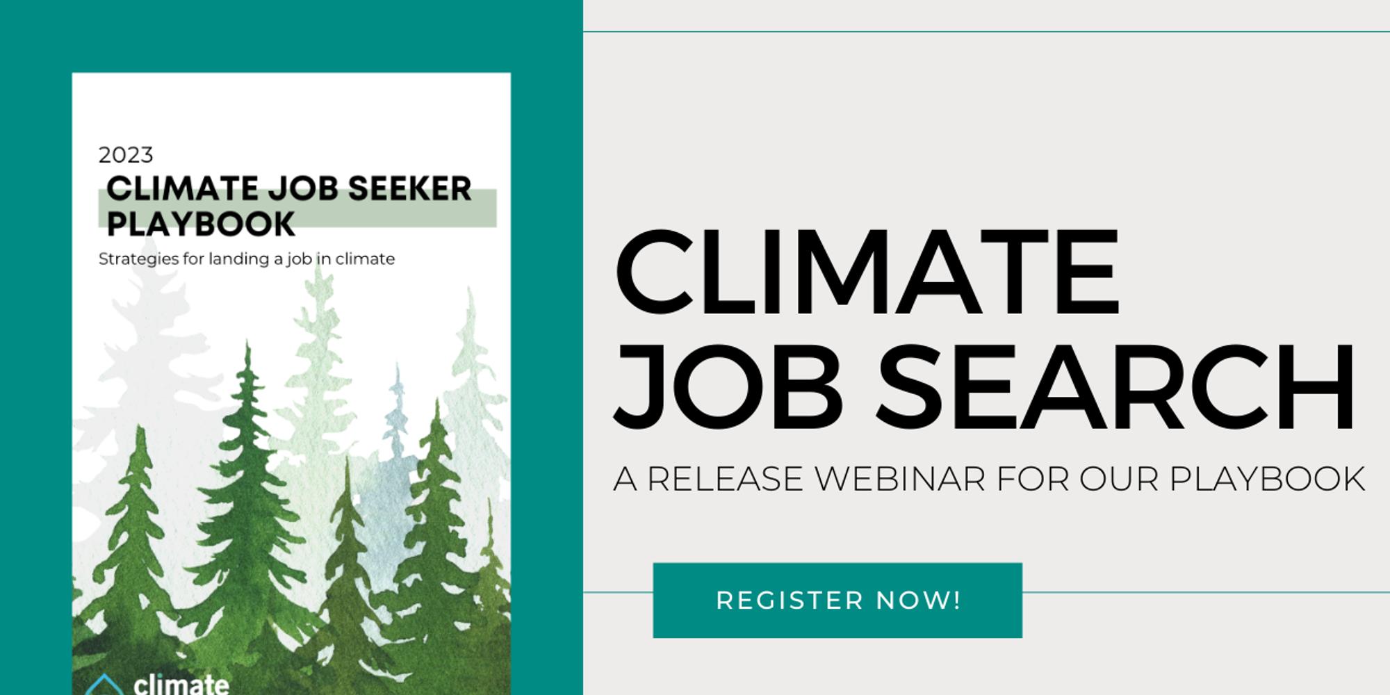 Climate Job Seeker Playbook Release Party · Zoom · Luma