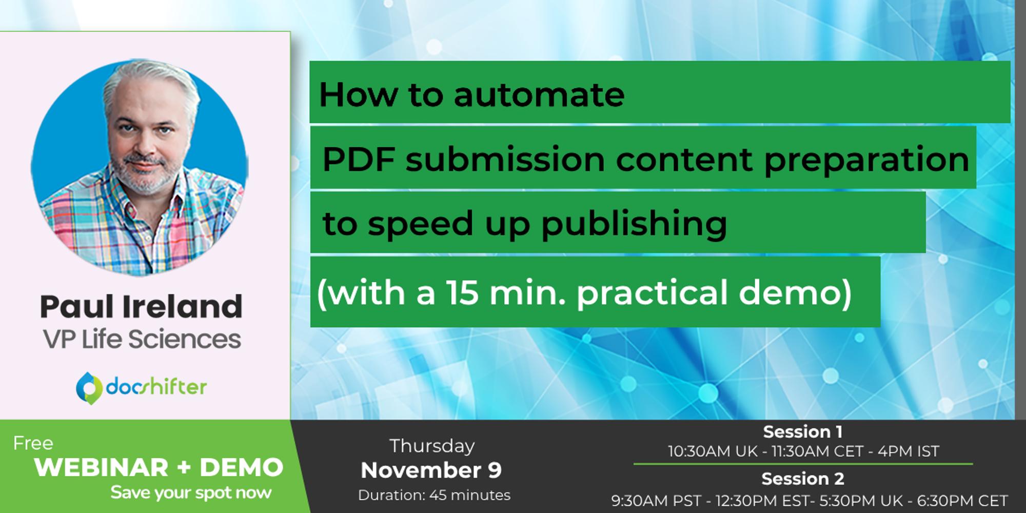 How to automate PDF submission content preparation to speed up publishing (including a practical ...