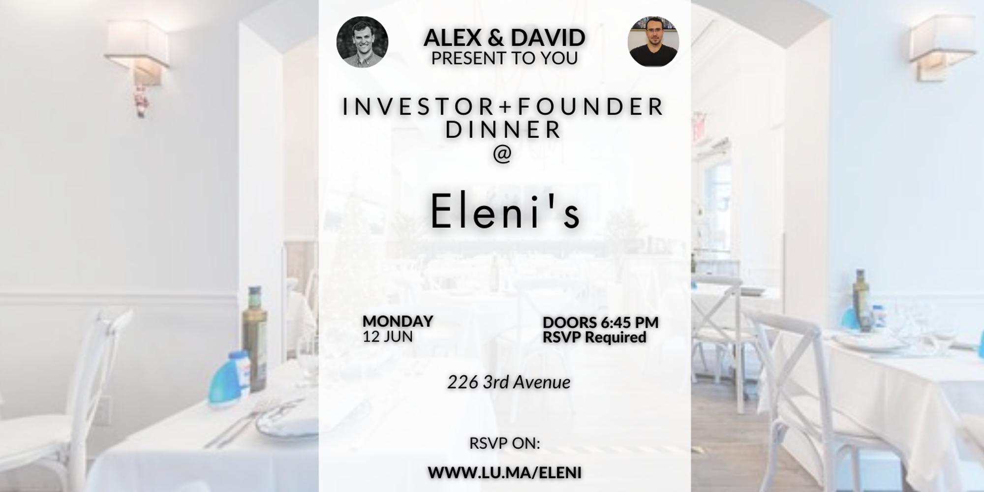 Investors + Founders Dinner · Luma