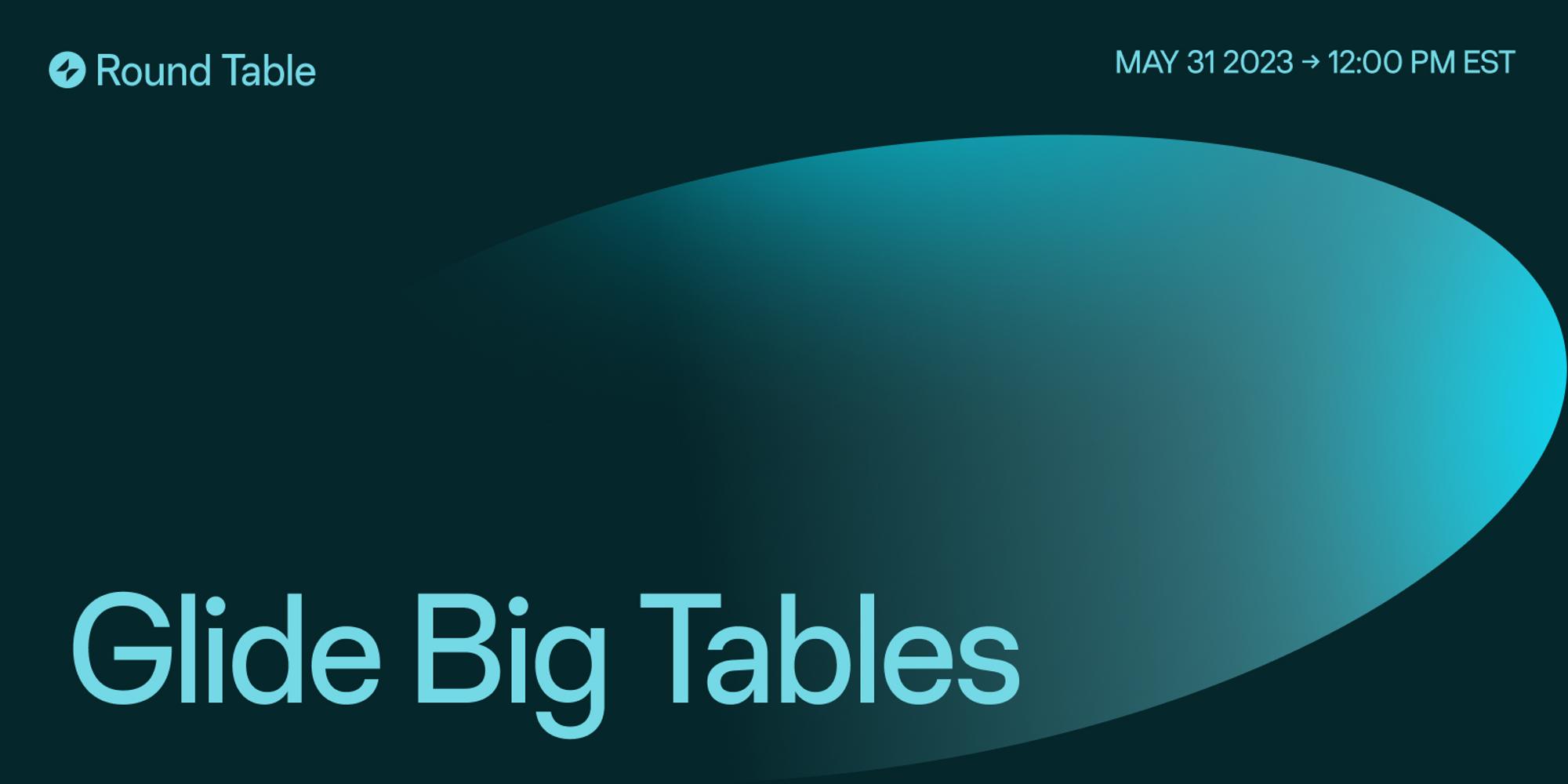Glide Round Table Big Tables Luma