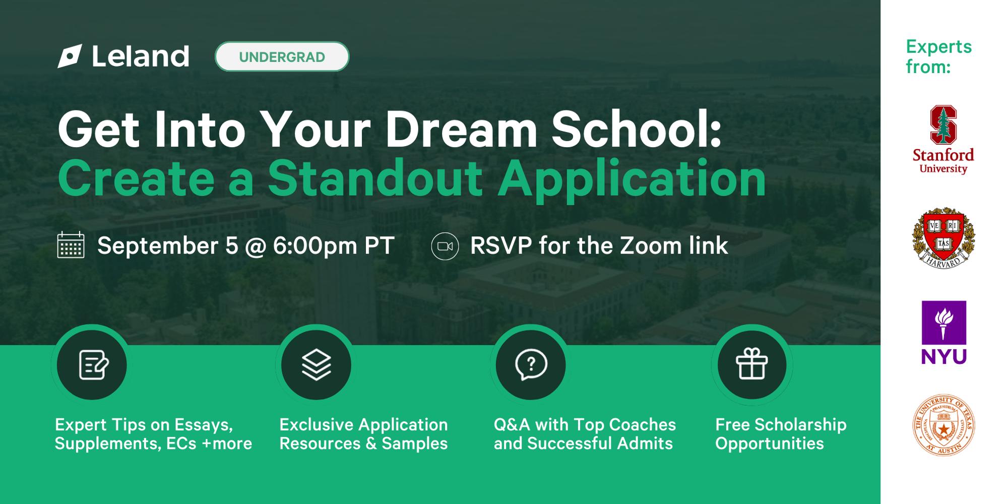 Create a Standout College Application · Zoom · Luma