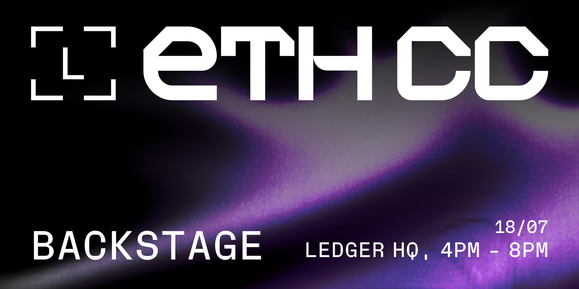 Ledger ETH CC backstage · Luma