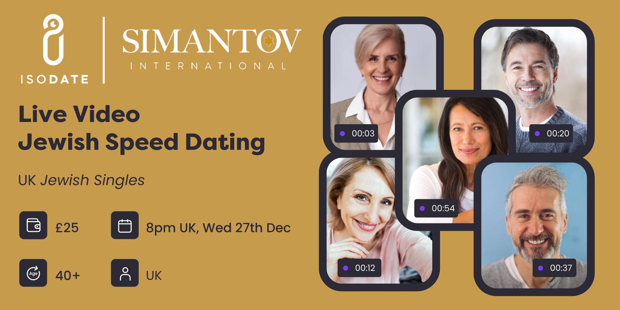 Simantov International - Jewish Video Speed Dating Ages 40+ · Luma