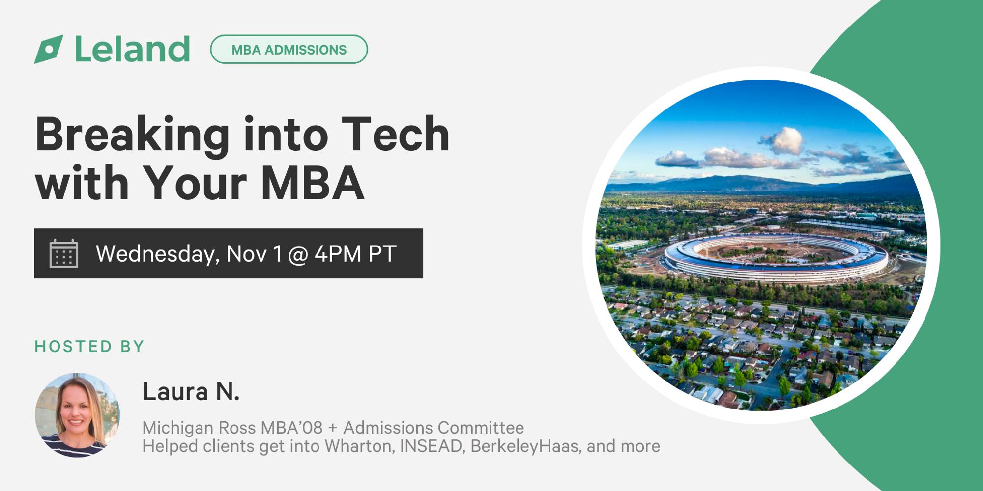 Breaking into Tech with Your MBA · Zoom · Luma