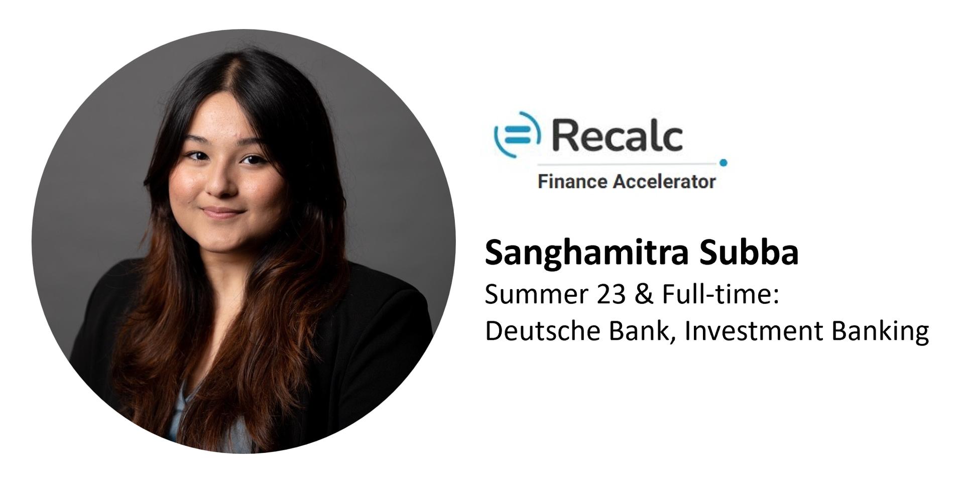 Recalc Mentor Chat with Sanghamitra Subba · Zoom · Luma