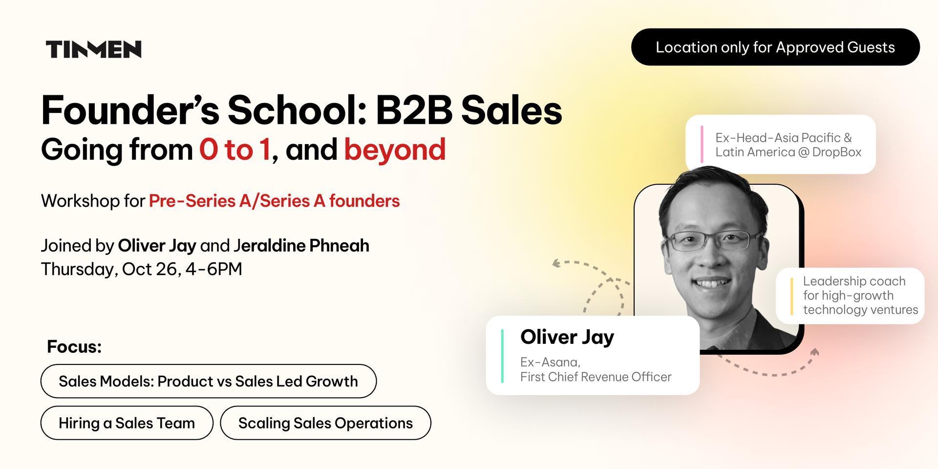 Tin Men Founders School: B2B Sales with Oliver Jay, Former CRO of Asana ...