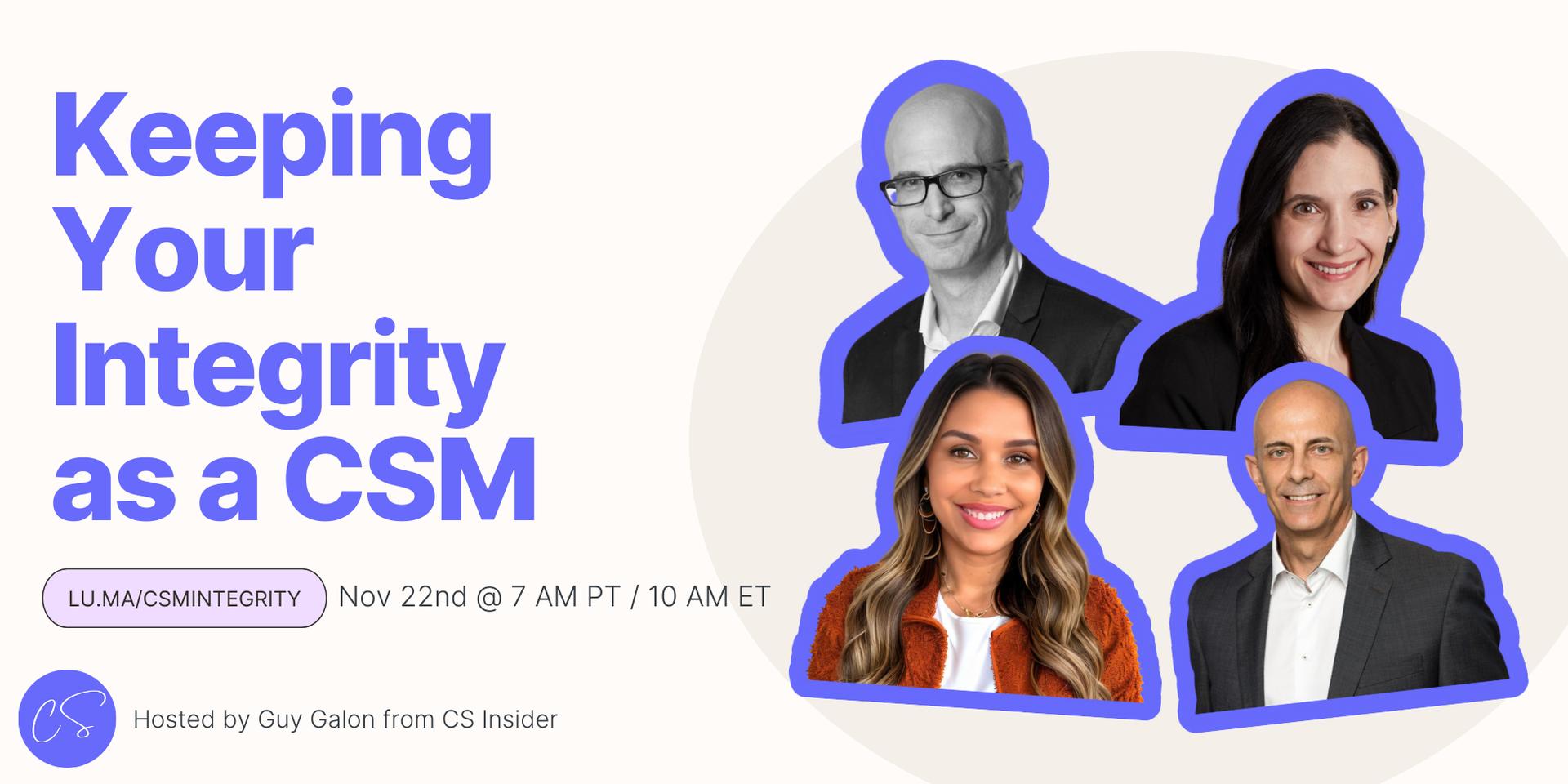 Keeping Your Integrity as a CSM · Zoom · Luma