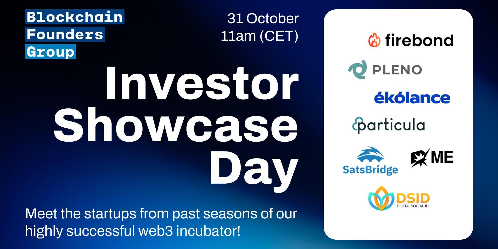 Investor Showcase Day · Zoom · Luma