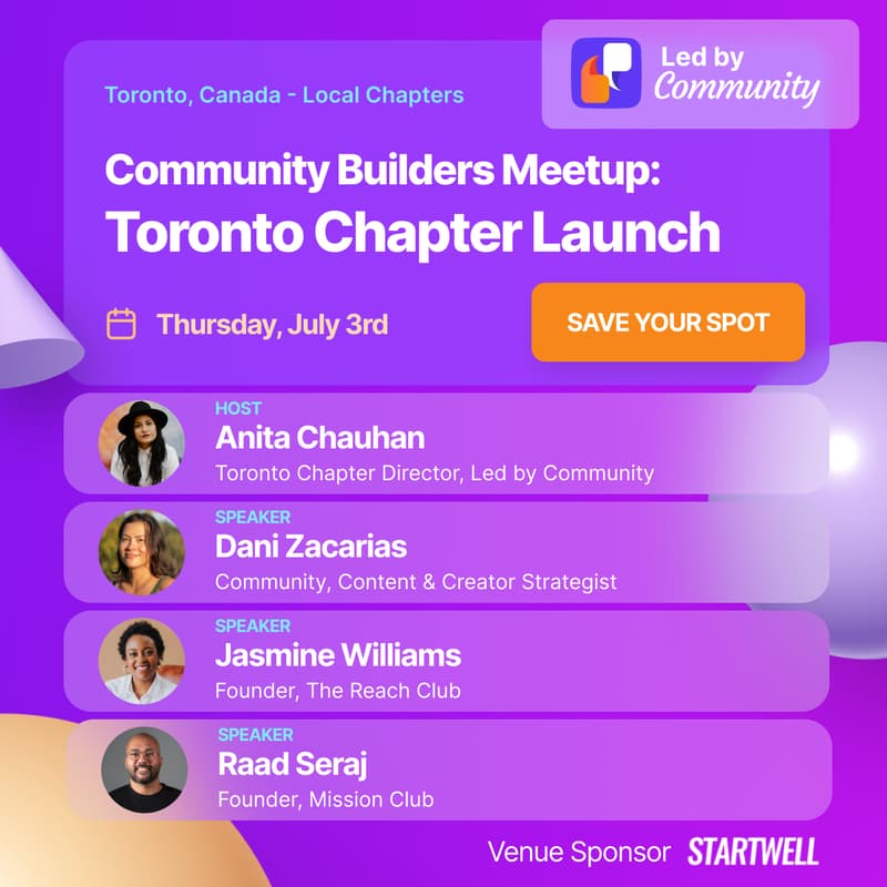 Community Builders Meetup Toronto Chapter Launch Luma