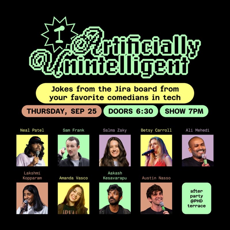 Artificially Unintelligent -- NYC Tech Comedy Show (September) · Luma